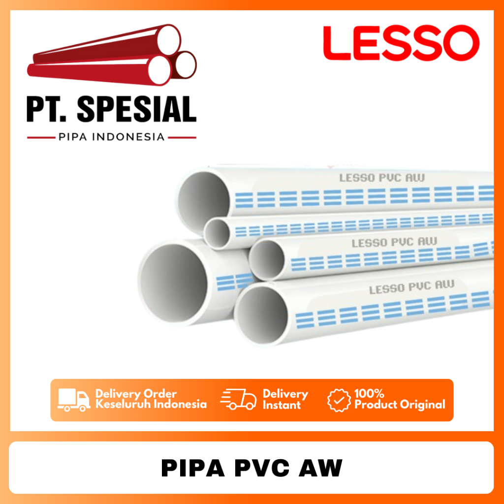 Jual Pipa PVC AW Standard Lesso 4 inch / Pipa PVC Lesso - 10 | Shopee ...