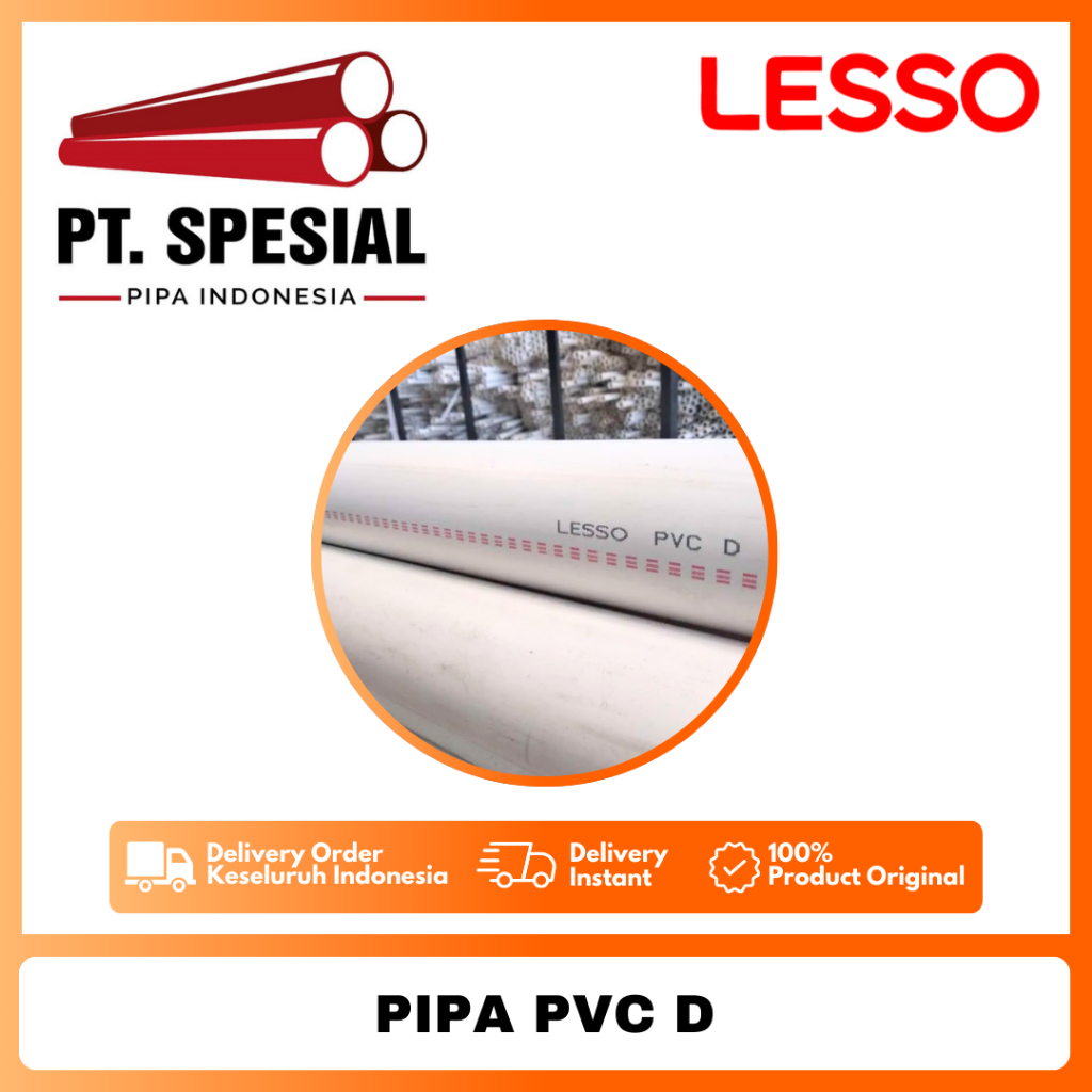 Jual Pipa PVC D Standard Lesso 1 1/4 inch - 5 inch / Pipa PVC Lesso ...