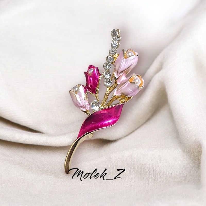 Jual Brooch Bros Bunga Tulip Unik Kebaya Gaun Pesta | Shopee Indonesia