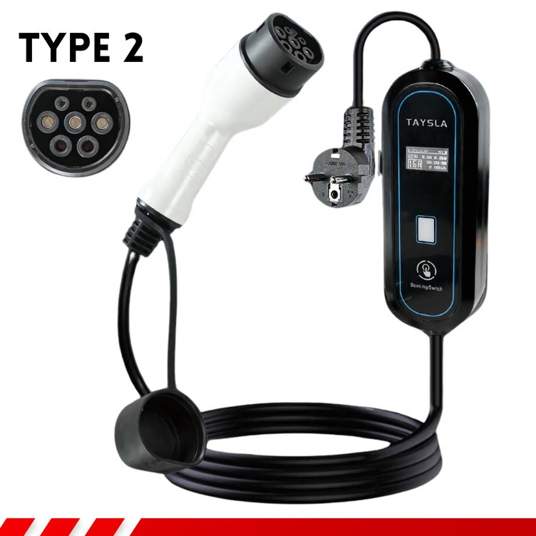 Jual Charger Mobil Listrik Portable EV LED 16A 3.5kW EU to Type 2 ...