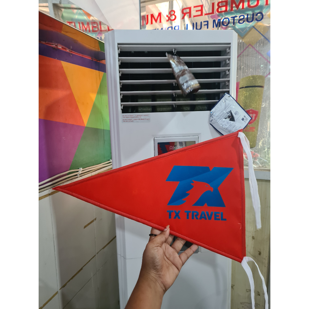 Jual Bendera Segitiga Tour Travel 2 Sisi Custom Printing Pancawarna ...