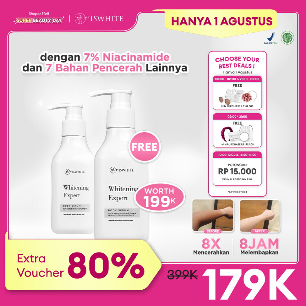 Jual ISWHITE Perfect Whitening Body Serum Package | Serum Badan Untuk ...