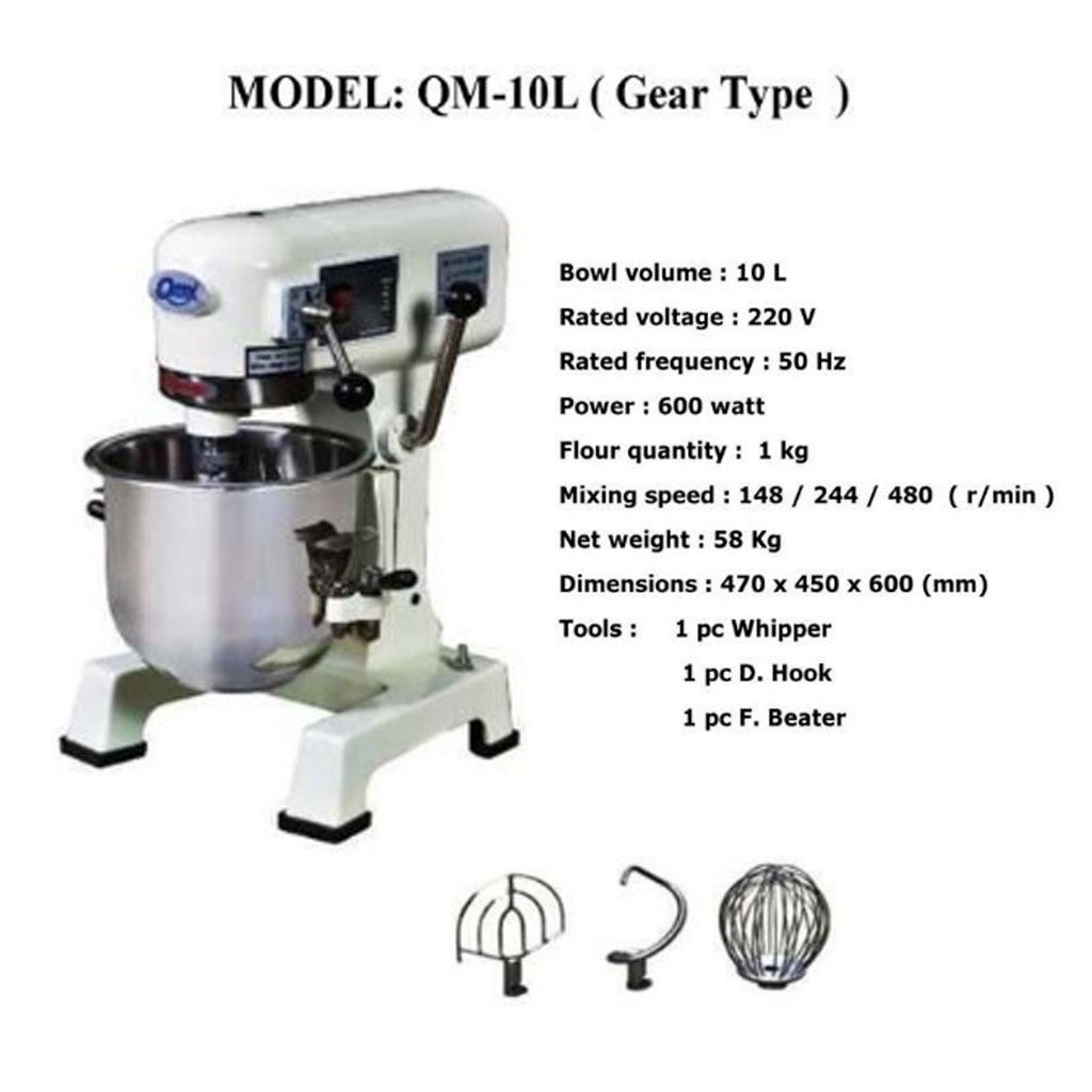 Jual QMAX QM-10LPLANETARY MIXER MIXER ROTI MESIN MIXER KUE 10L | Shopee ...