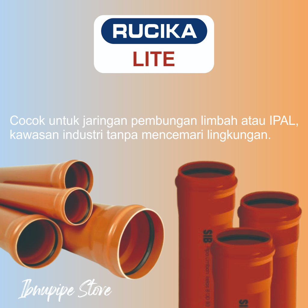 Jual Rucika Pipa PVC Lite (Pipa Limbah) SDR - 41 ukuran 6 inch 6m ...