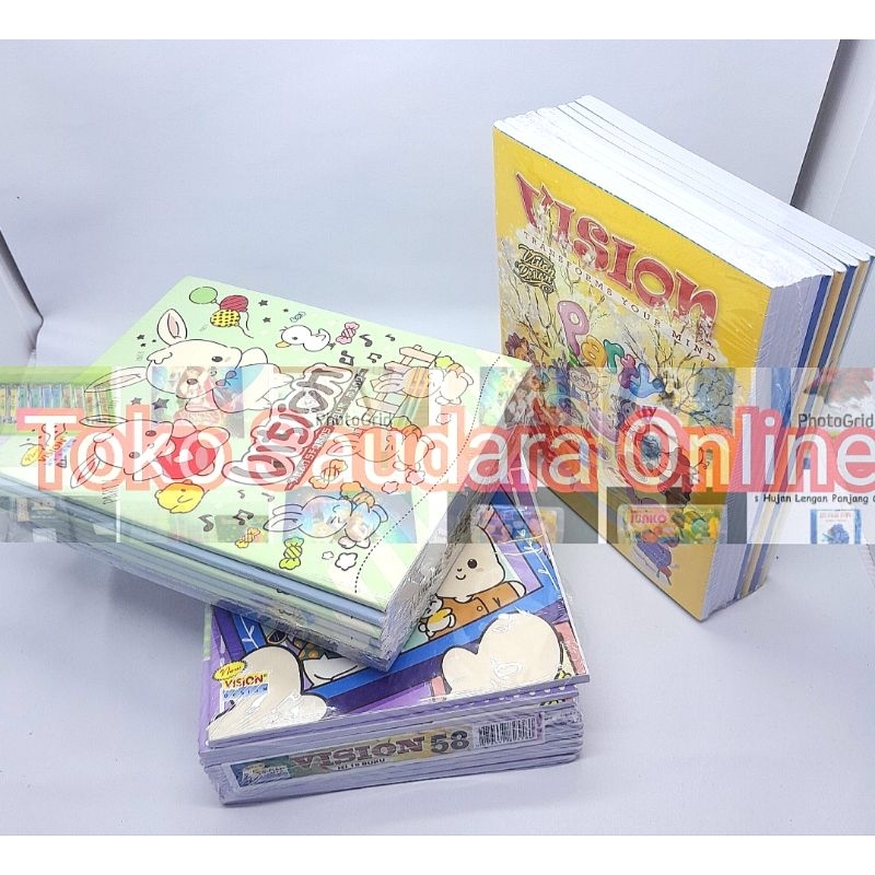 Jual 6 Pack Buku Tulis Vision 58 Lembar Original Buku Tulis Murah ...