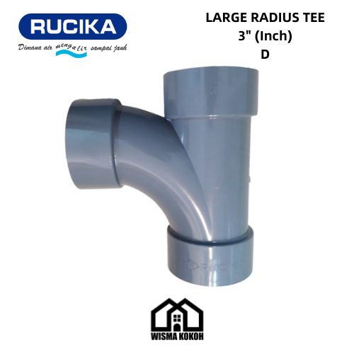 Jual RUCIKA TEE Y / LARGE RADIUS TEE 90° PVC 3" (Inch) D | Shopee Indonesia