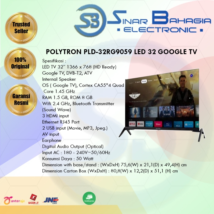 Jual POLYTRON PLD-32RG9059 LED 32 GOOGLE TV (NEW) (KHUSUS BANDUNG ...