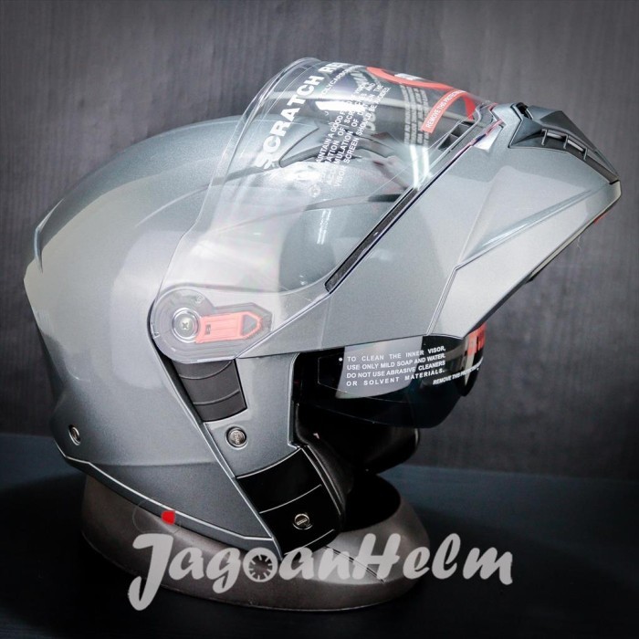 Jual STUDDS HELM TROOPER SOLID | GUN GREY | MODULLAR DOUBLE VISOR ...