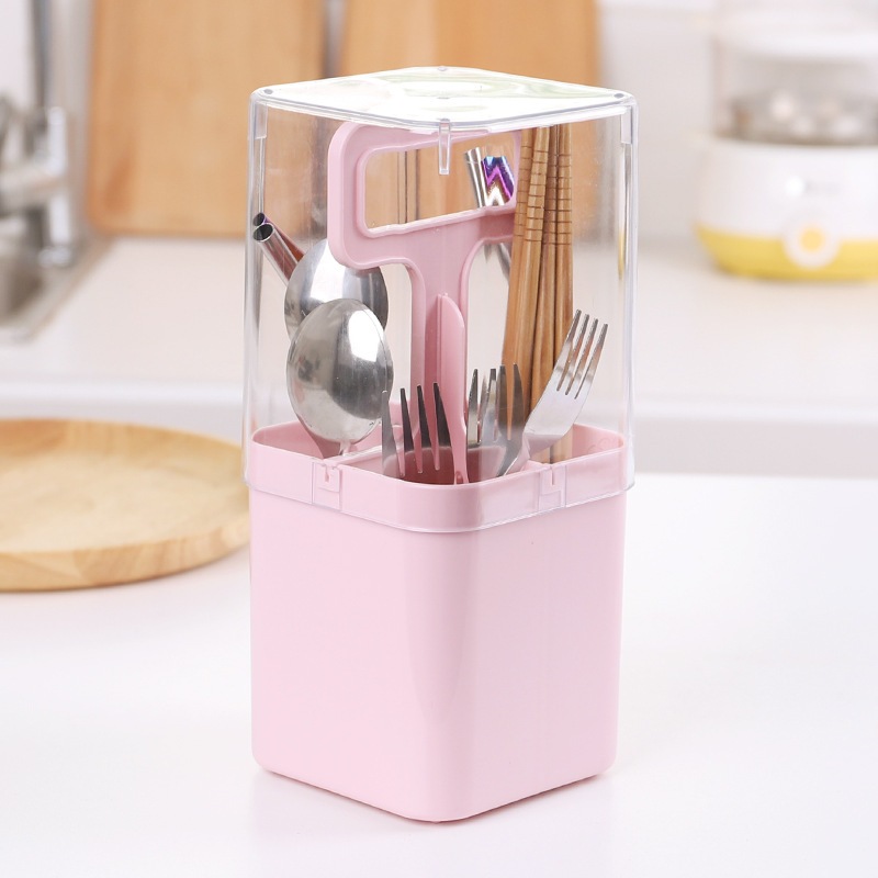 Jual Tempat Sendok Garpu Sumpit Sedotan dengan Tutup Wadah Peralatan ...