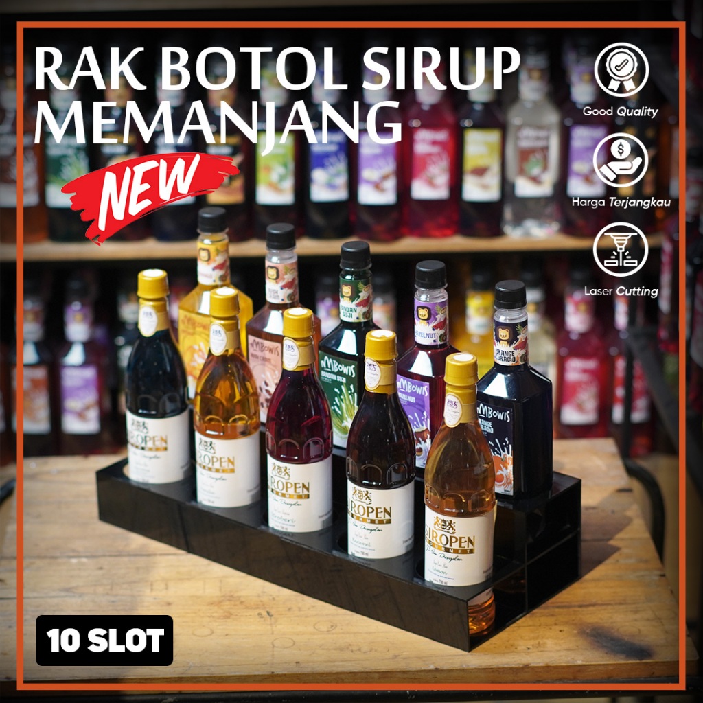 Jual Rak Acrylic Display Botol Sirup Isi 10 | Shopee Indonesia