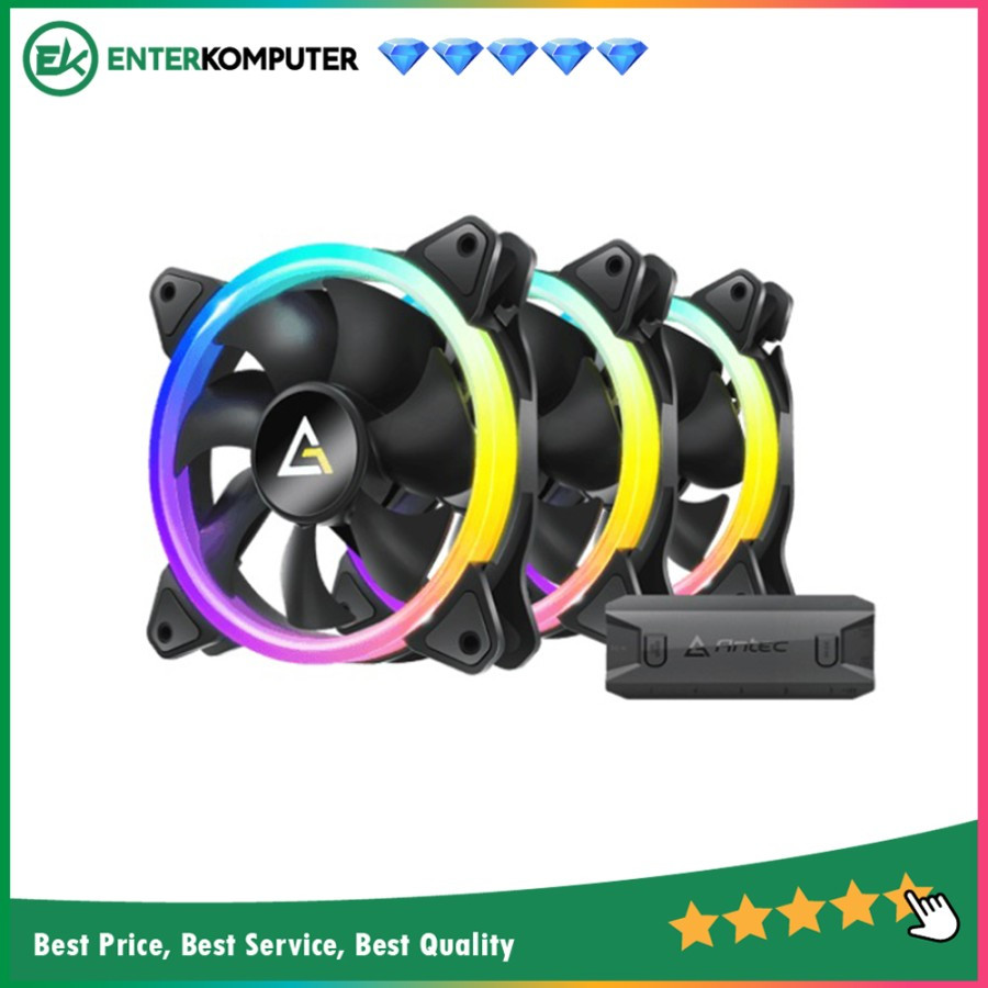 Jual Antec Neon 120 ARGB 3 in 1 Pack with Controller - 12CM ARGB PWM ...
