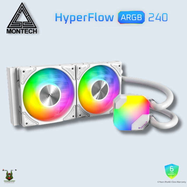 Jual Montech AIO Liquid Cooler HyperFlow ARGB 240 White | Shopee Indonesia