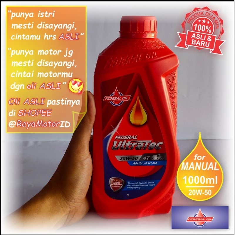 Jual Oli mesin MOTOR SPORT - merk FEDERAL ULTRA TEC (isi 1000ml ...