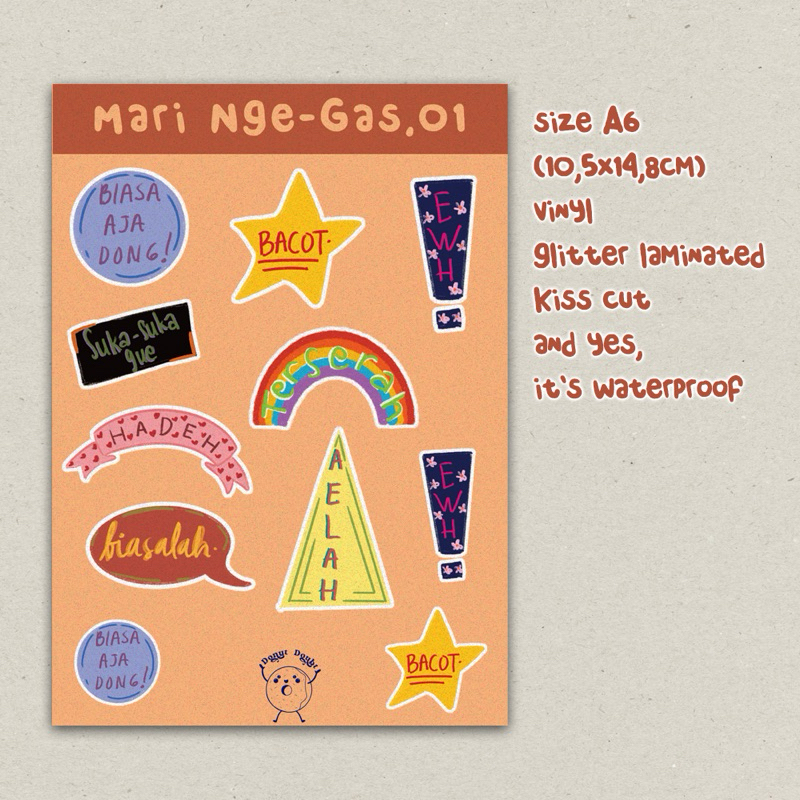 Jual mari nge-gas sticker sheets - cute sticker - sticker dekorasi ...