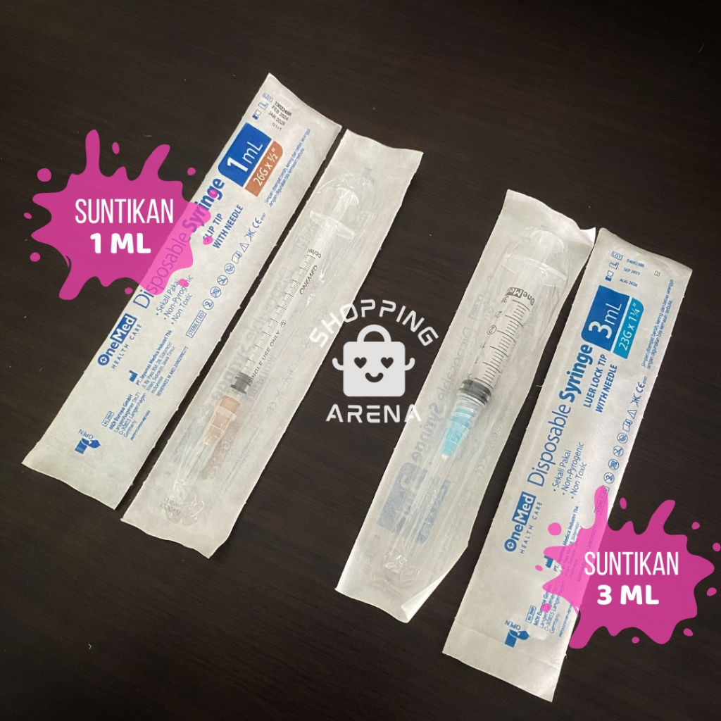 Jual SUNTIKAN STERIL SYRINGE 1 & 3 ML Tinta Parfum Obat Essense Medis ...