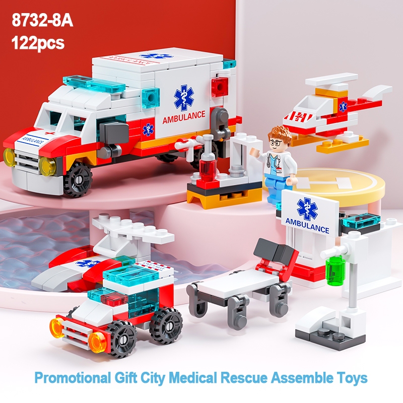Jual Mainan Balok Susun Medical Ambulance 6in1 LEGO 122 Bricks - 8732-8 ...