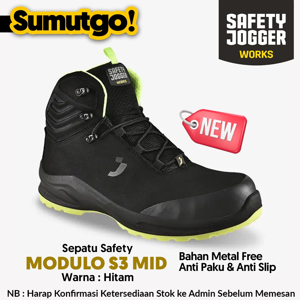 Jual Safety Jogger MODULO S3 MID Hitam Original / Safety Shoes Keren ...