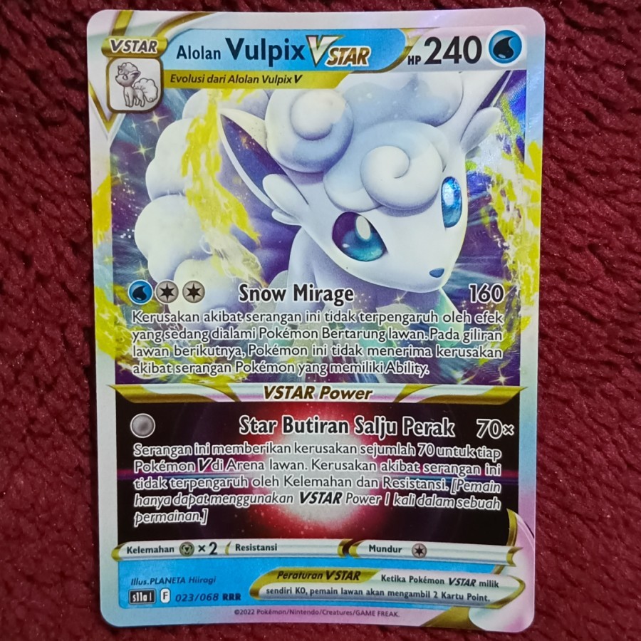 Jual Alolan Vulpix VSTAR v star RRR s11a - Pokemon TCG Indonesia foil holo | Shopee Indonesia