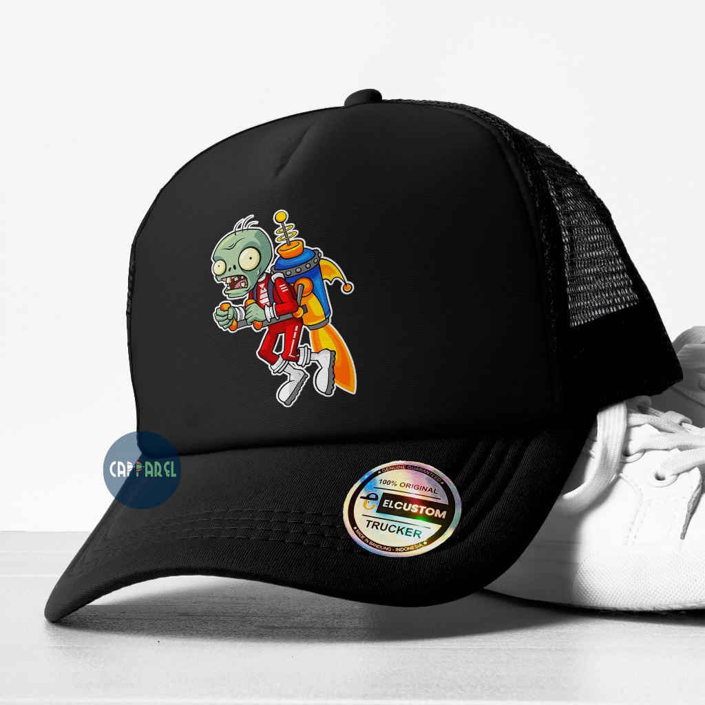 Jual Topi PLANT vs ZOMBIE /Topi Games Anime Kartun /Topi Trucker Jaring ...