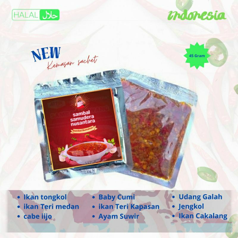 Jual sambal baby cumi sachet 45gram | Shopee Indonesia