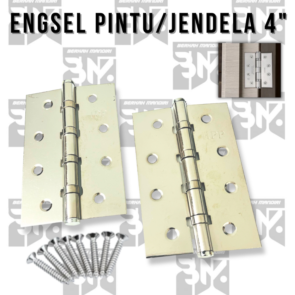Jual engsel pintu jendela rumah 4" inch stainless/engsel pintu kamar ...