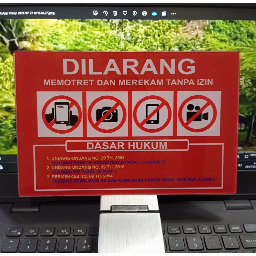 Jual Akrilik Dilarang Memotret dan Merekam Tanpa Izin | Akrilik ...