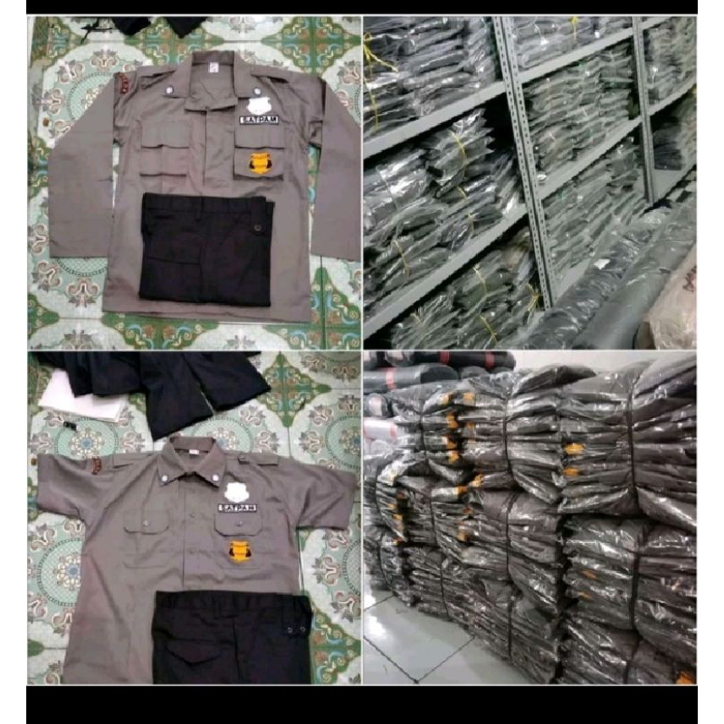 Jual stelan seragam satpam security PDL-PDH 2023_2024 coklat crem terbaru | Shopee Indonesia