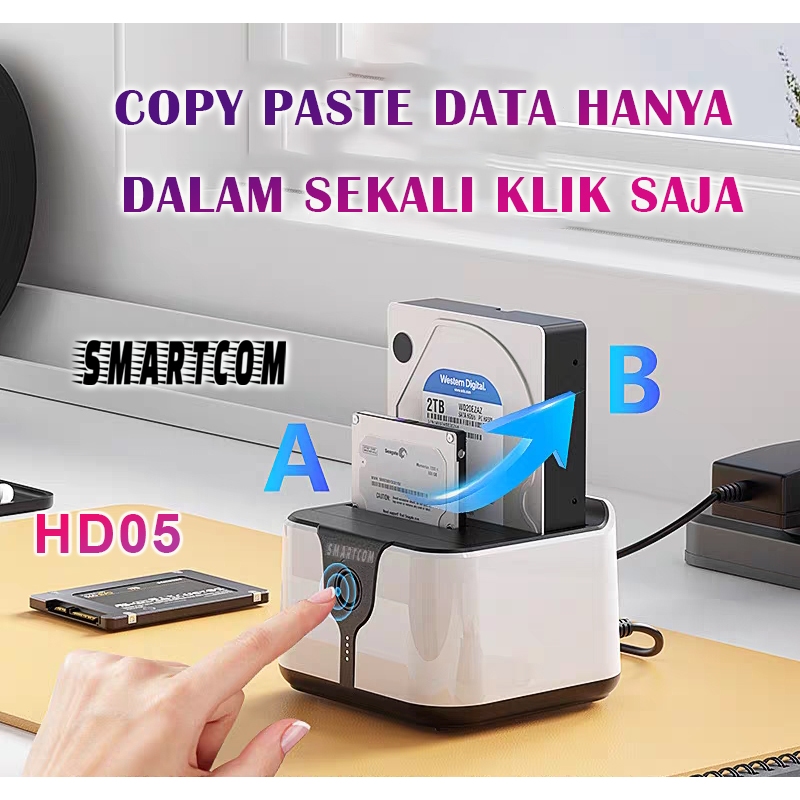 Jual SMARTCOM HD05 Modern 2 Bay 2,5"/3,5" External SSD HDD Docking ...
