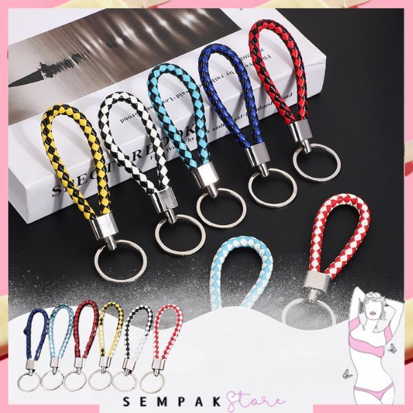 Jual SS Gantungan Kunci Tali Anyam Kepang Motor Mobil Ganci Kulit Rajut Braided Mini | Shopee ...