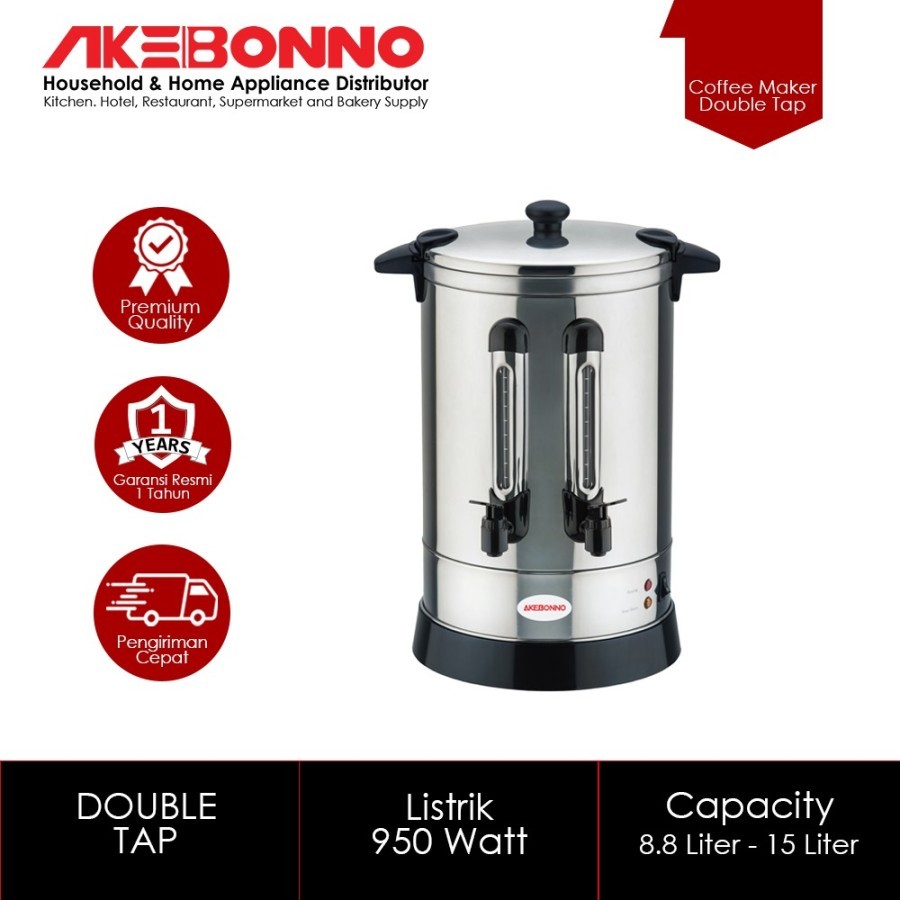 Jual AKEBONNO Coffe Maker / Water Boiler Double Kran Series 15 Liter ...