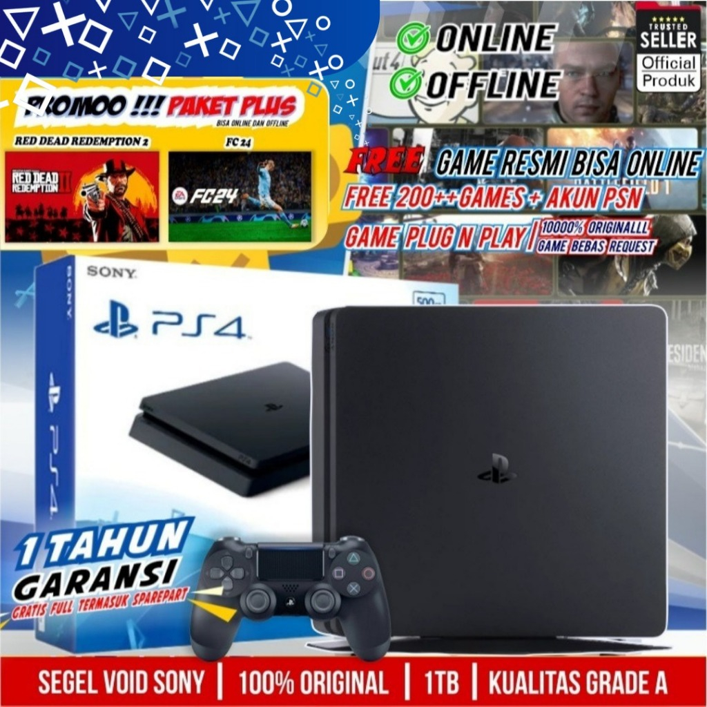Jual 【PS4 SLIM】Playstation 4 SLIM Original | PS4 SONY 1TB/1000GB Bonus ...