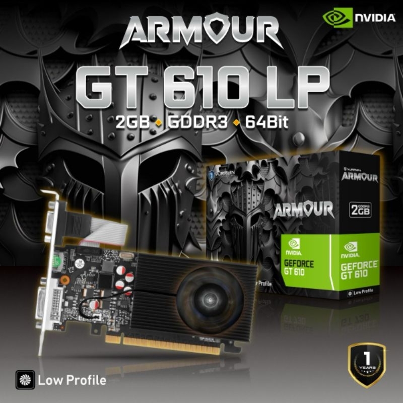 Jual VGA Armour Nvidia Geforce GT610 LP GDDR3 2GB | Shopee Indonesia