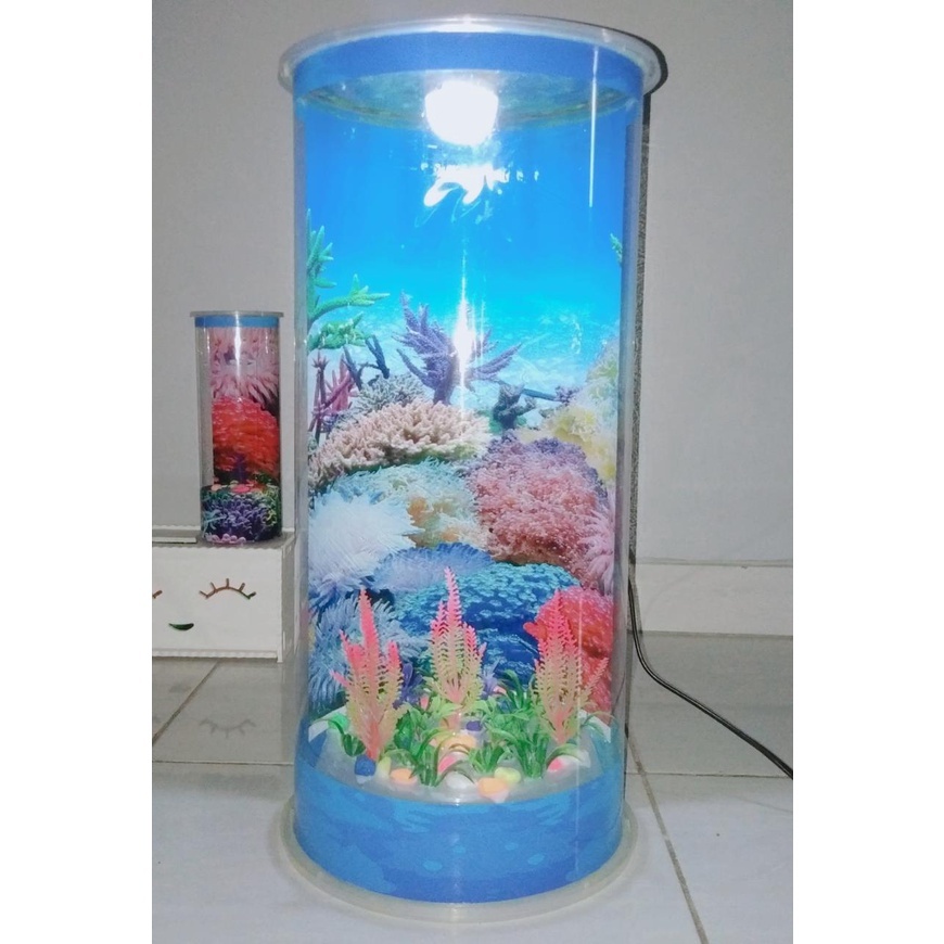 Jual DIAMETER 24cm TINGGI 60cm - Aquarium Tabung Bulat SUPER JUMBO ...