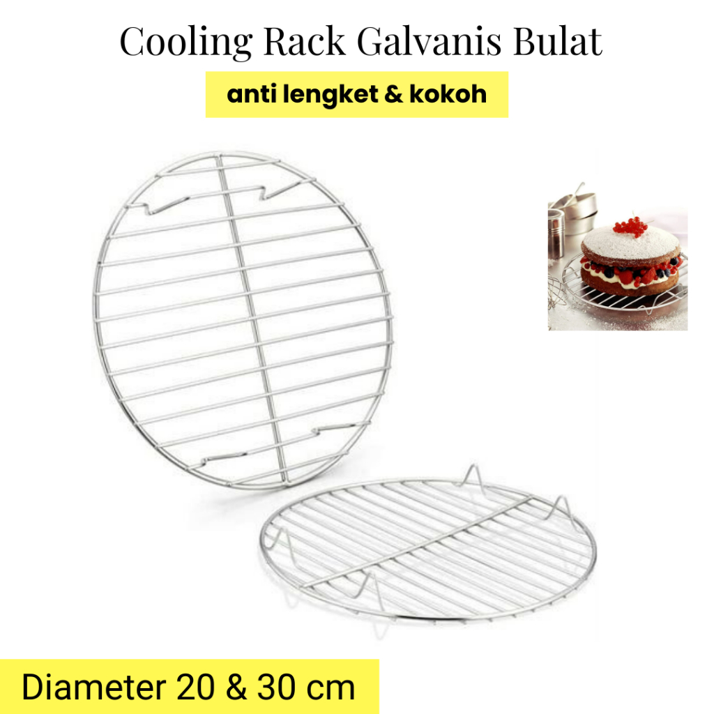 Jual Cooling Rack Galvanis Bulat 20cm, 30cm | Rak pendingin Kue | Rak ...