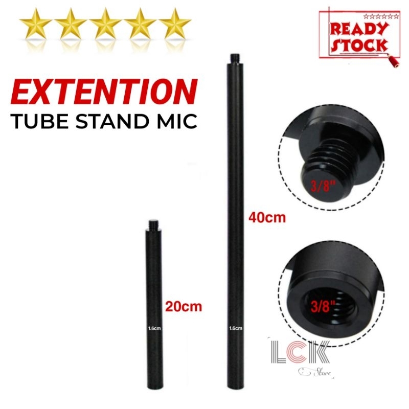 Jual Rod Extension screw stand microphone -Tube extension adapter for ...