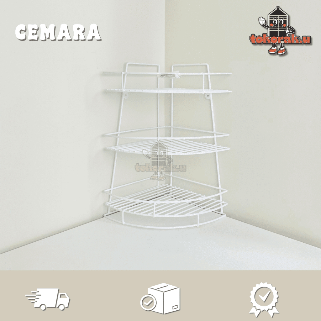Jual SIERRA Rak Sudut Kamar Mandi / Rak Besi Sudut Bumbu Dapur 3 Susun ...