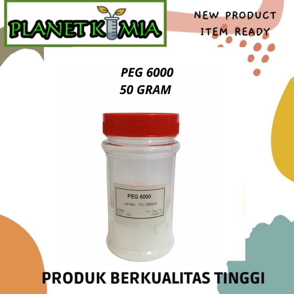 Jual PEG 6000 Polyethylene Glycol 6000 Best Quality 50 Gram | Shopee ...