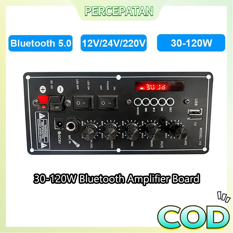 Jual 30-120W Bluetooth Amplifier Board 12V/24V/220V Digital ...