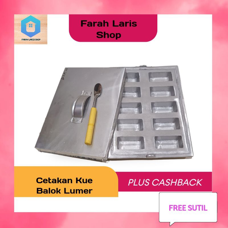 Jual Cetakan Kue Balok aluminium satu set Cetakan kue balok isi 10 ...