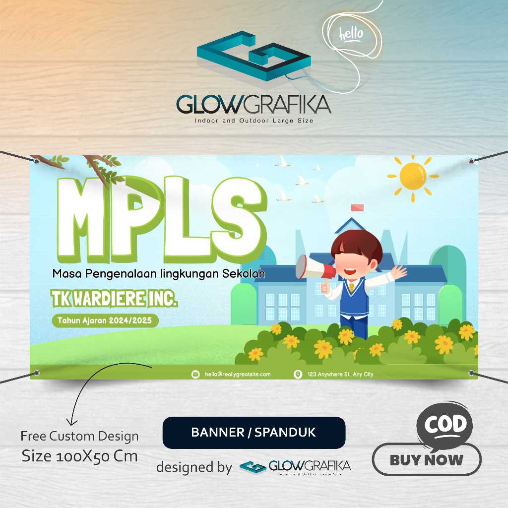 Jual Cetak Spanduk Banner MMT Hijau dan Biru Ceria Banner Selamat ...