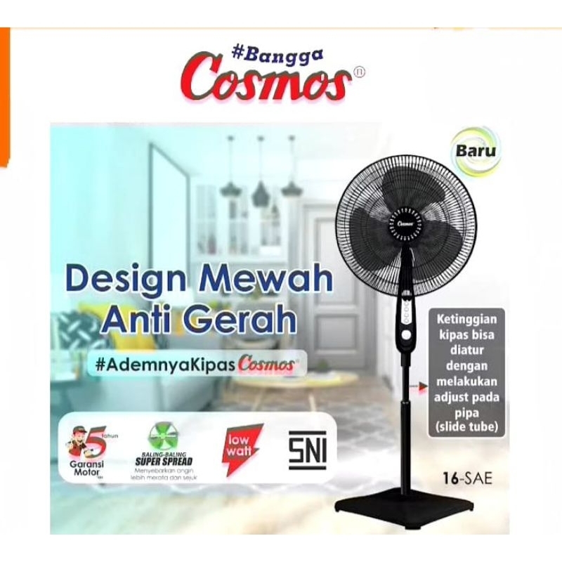 Jual Kipas angin Cosmos berdiri 16SAE 16inch/Stand fan Cosmos 16-SAE ...