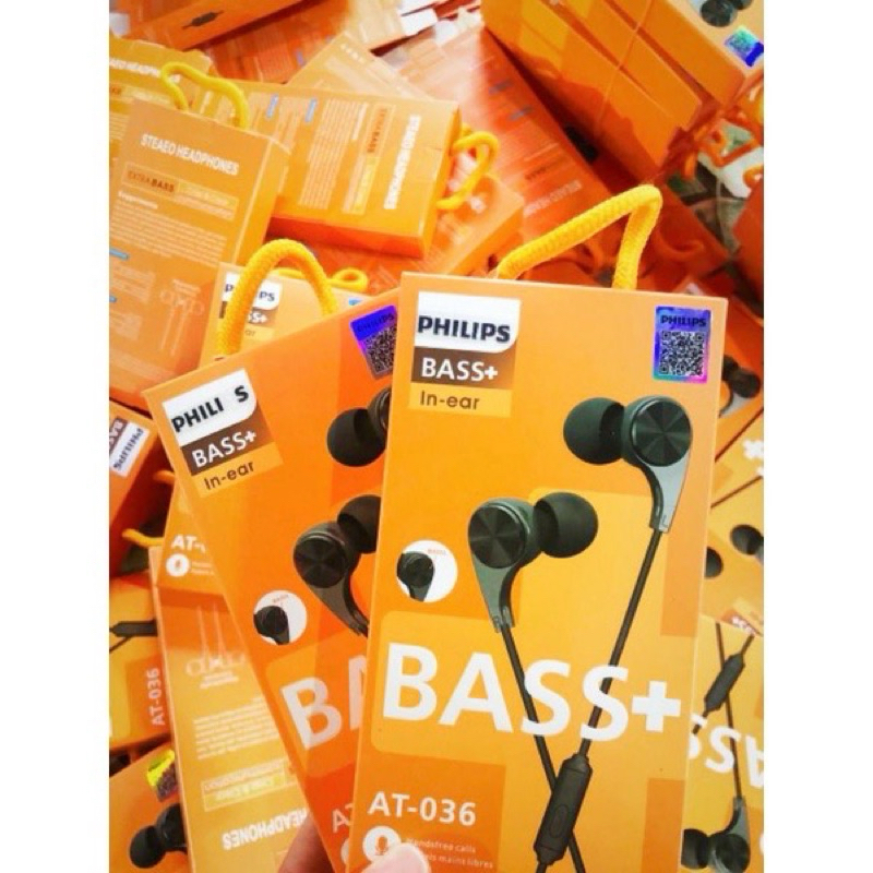 Jual Headset Philips Bass+ AT-036 Super Bass With Mic Earphones Android ...