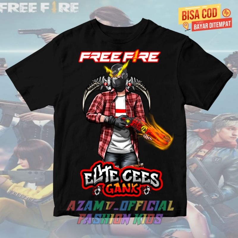Jual KAOS ANAK BAJU ANAK FF KARAKTER FREE FIREE ELITE CEES GANK VERSI ...