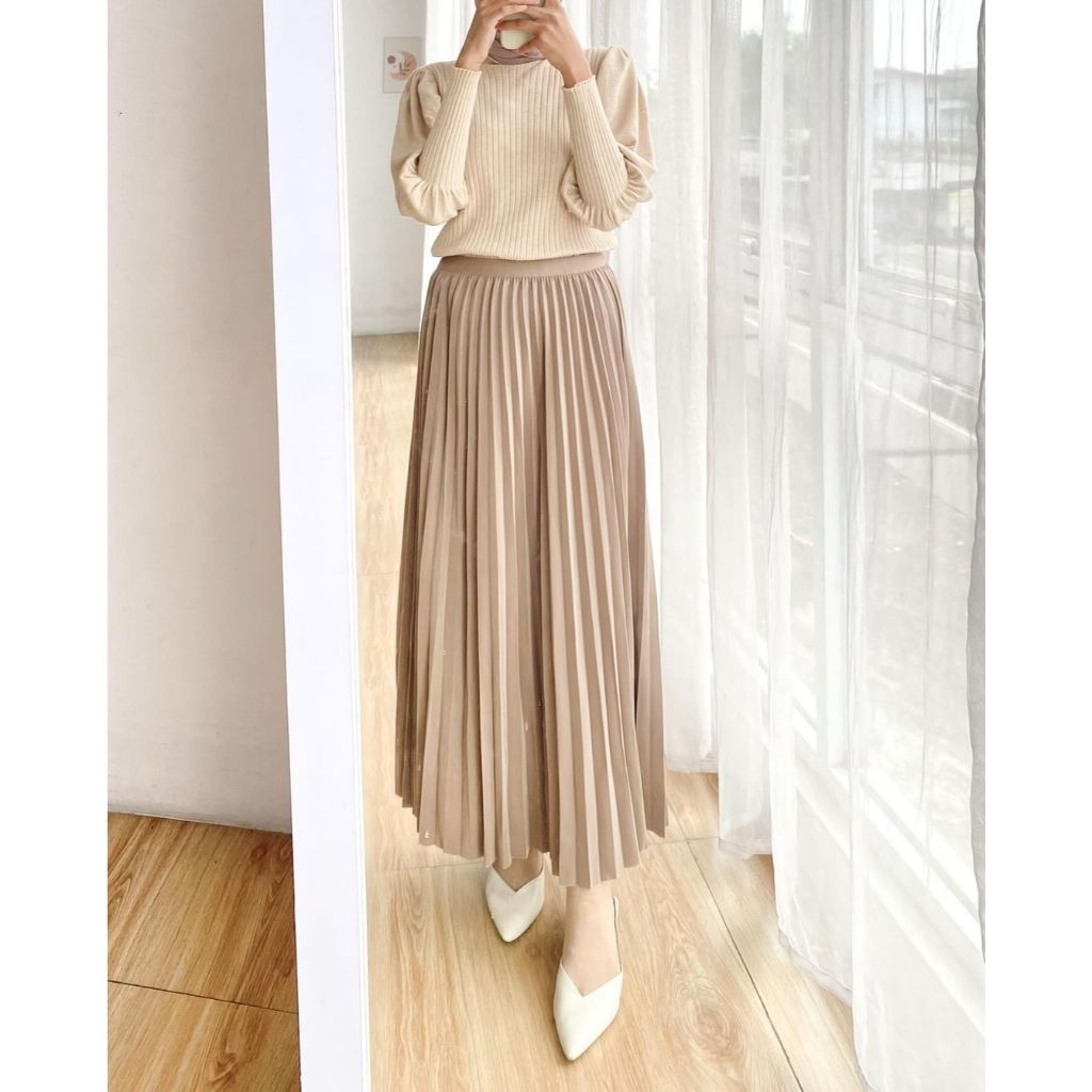Jual YUMEII - ARA SKIRT Rok Plisket Rok Panjang Rok Kerja Rok Kuliah ...