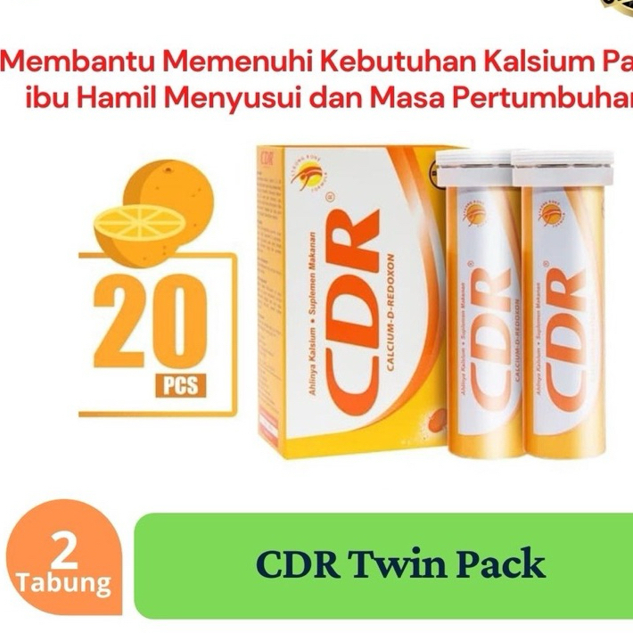 Jual CDR Suplemen Kalsium Rasa Jeruk 20 Tablet ( Twin Pack ) | Shopee ...