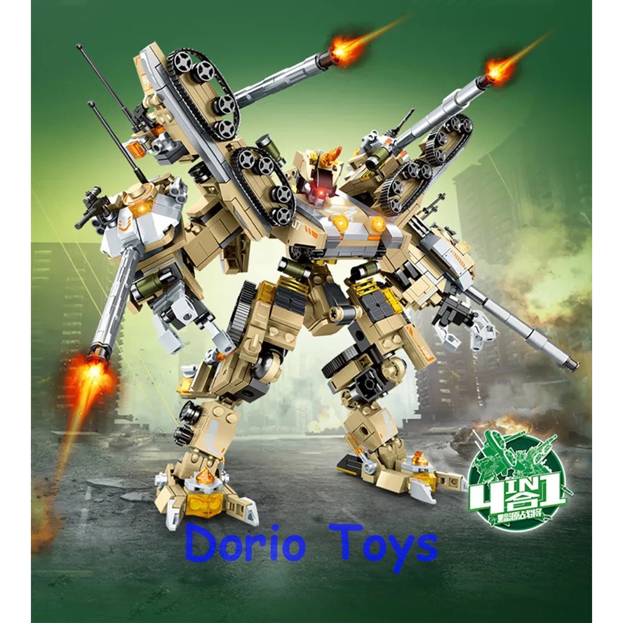 Jual Sembo Block Battle Tank - Dark Source Warrior 4in1: Transformasi ...