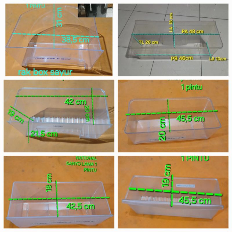Jual RAK KULKAS/TATAKAN/WADAH/tempat sayur bagian bawah.berbagai merk,SHARP,NATIONAL,AQUA,LG ...