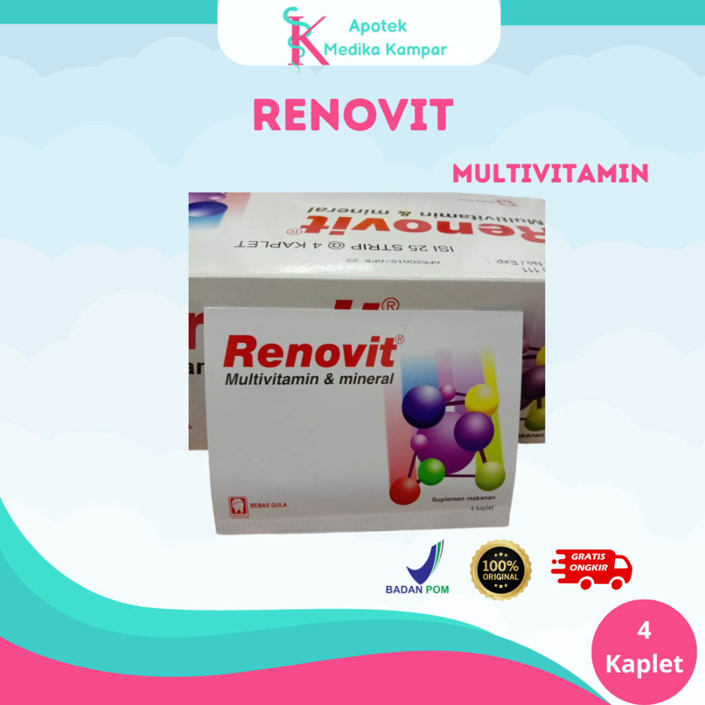 Jual Renovit Multivitamin & Mineral Strip 4 Kandungan Lengkap untuk ...