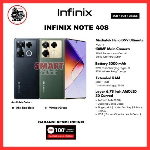 Jual HP Infinix Note 40S NFC 8/256GB, INFINIX NOTE 30 PRO NFC 8/256GB ...