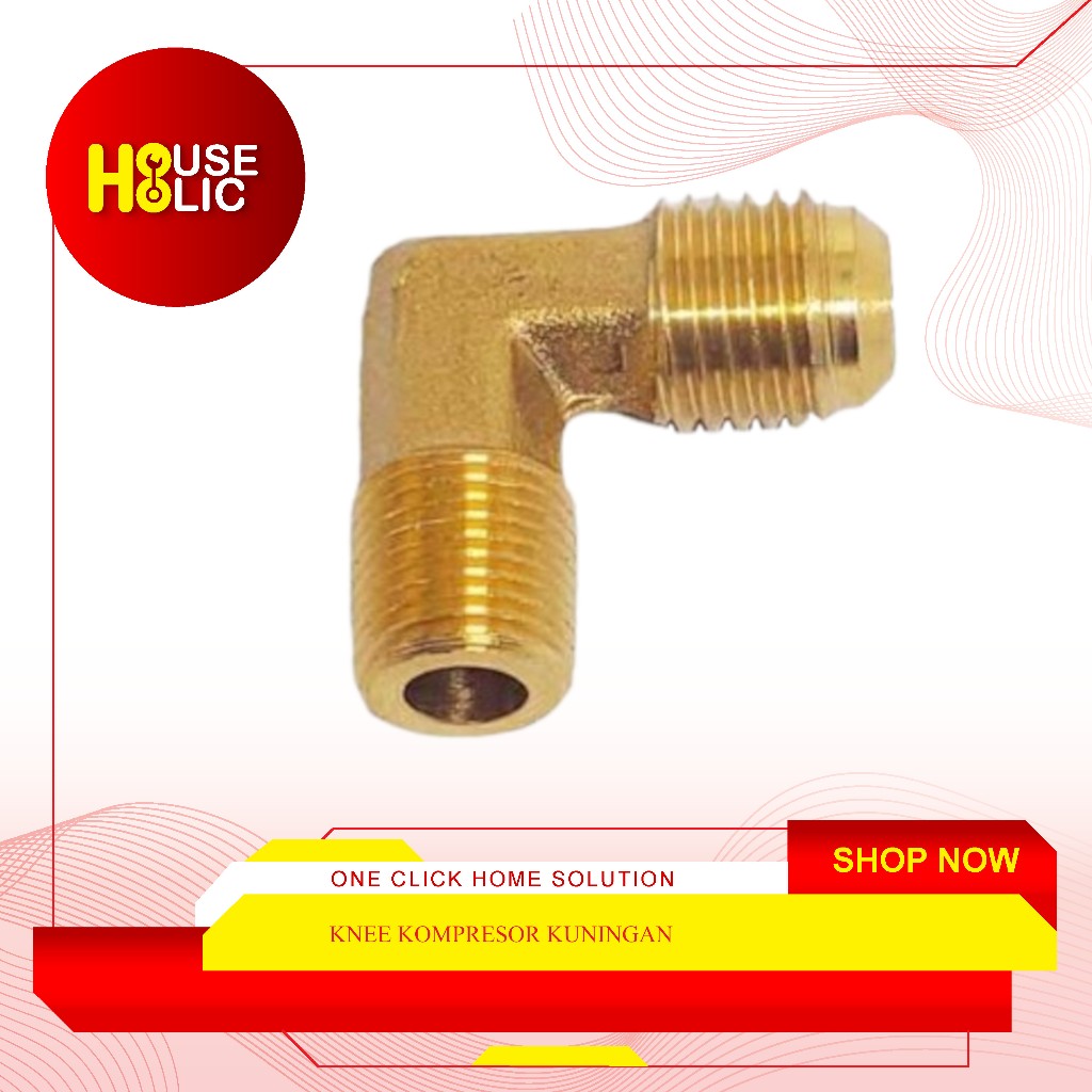 Jual Sparepart Knee Kompresor Oiless Kuningan / Elbow Compressor Sambungan Drat Luar | Shopee ...